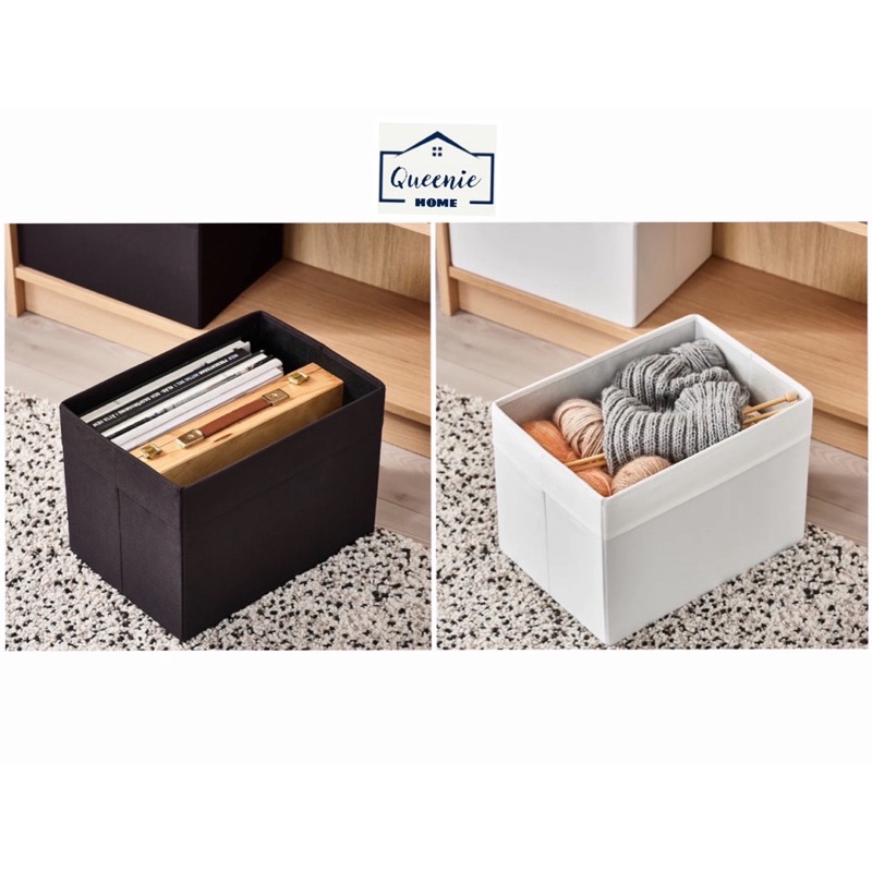 IKEA DRONA Box, black/white, 25x35x25cm | Shopee Malaysia