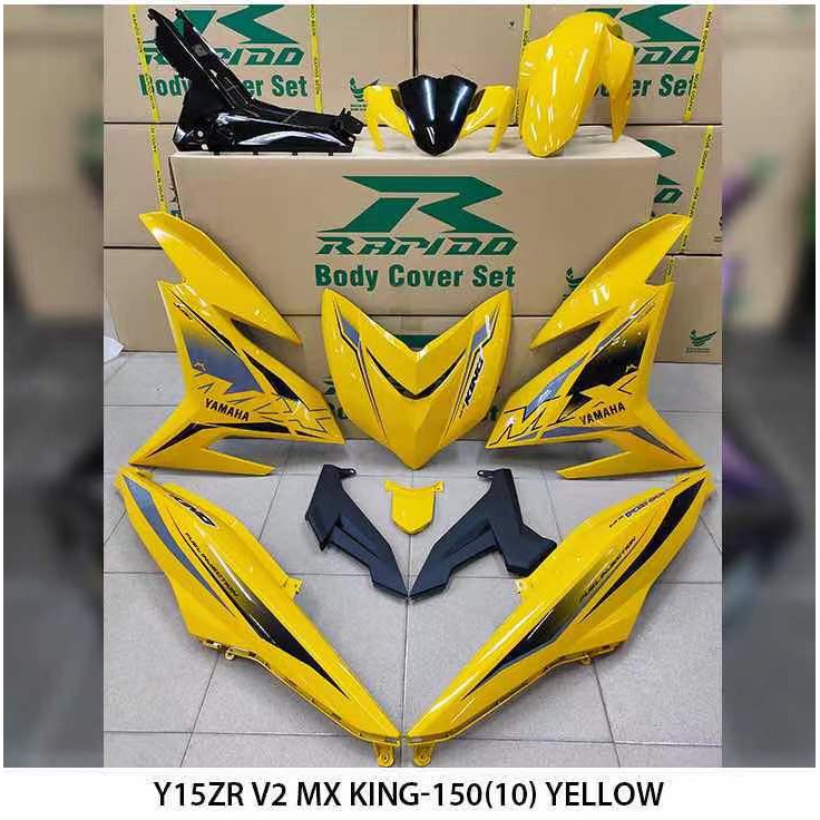 RAPIDO COVER SET Y15ZR V1/V2 MX KING-150 (10) YELLOW (STICKER TANAM/AIRBRUSH) | Shopee Malaysia