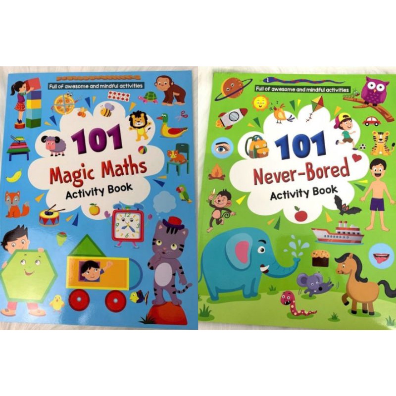 101 NEVER BORED ACTIVITY BOOK & 101 MAGIC MATH ACTIVITY BOOK children ...