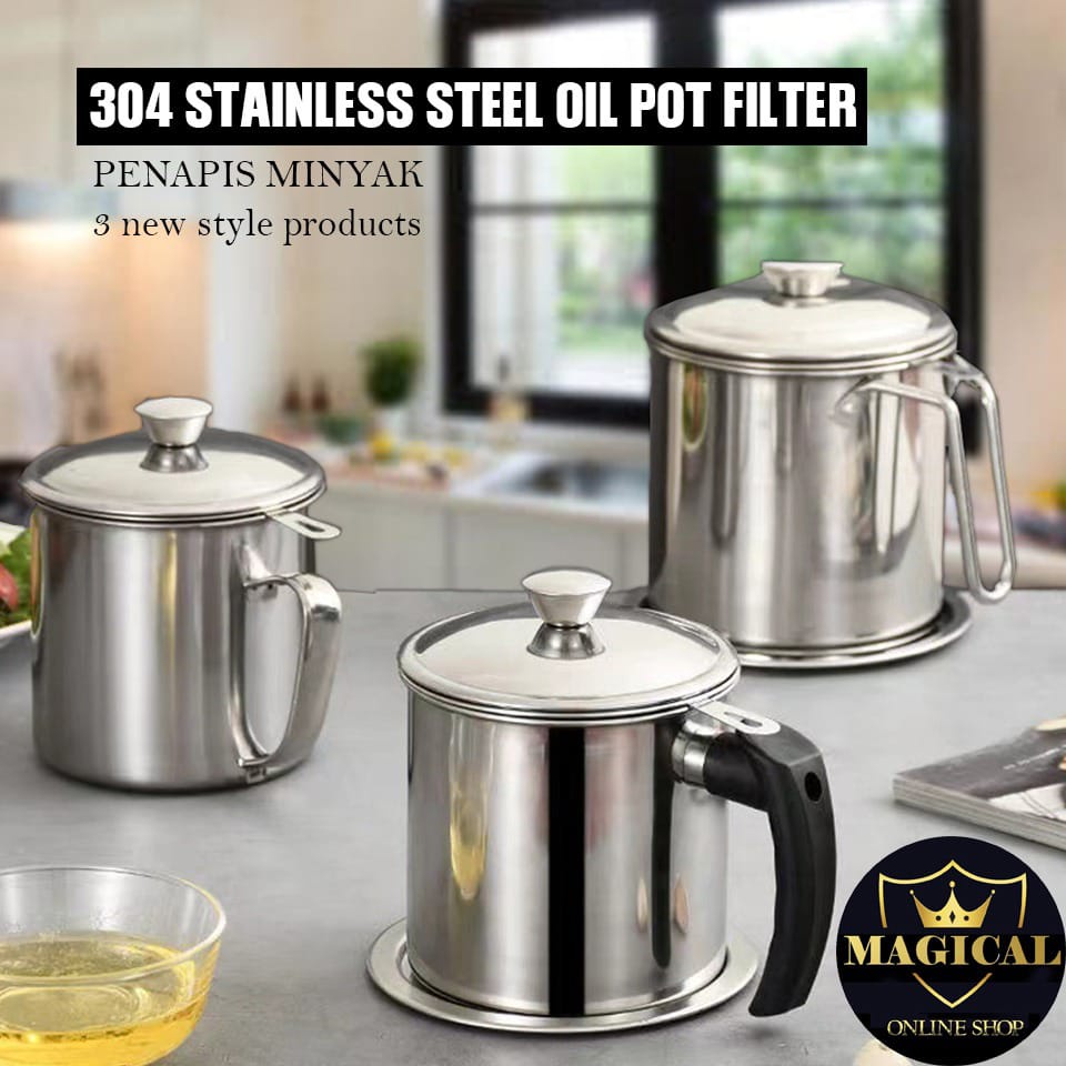 304 Stainless Steel Oil Pot Filter Penapis Minyak Stainless Steel ...