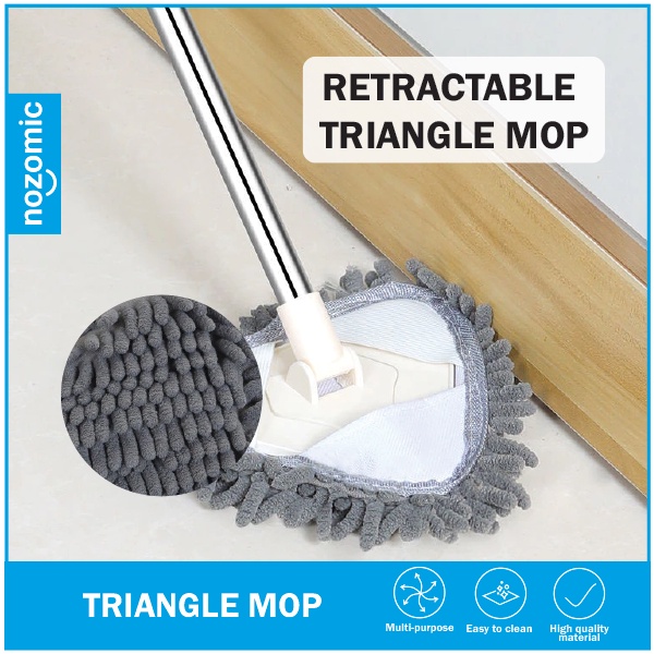 Segi Tiga 360 Mop Lantai Serbaguna Rotatable Triangle Cleaning Mop Flat ...