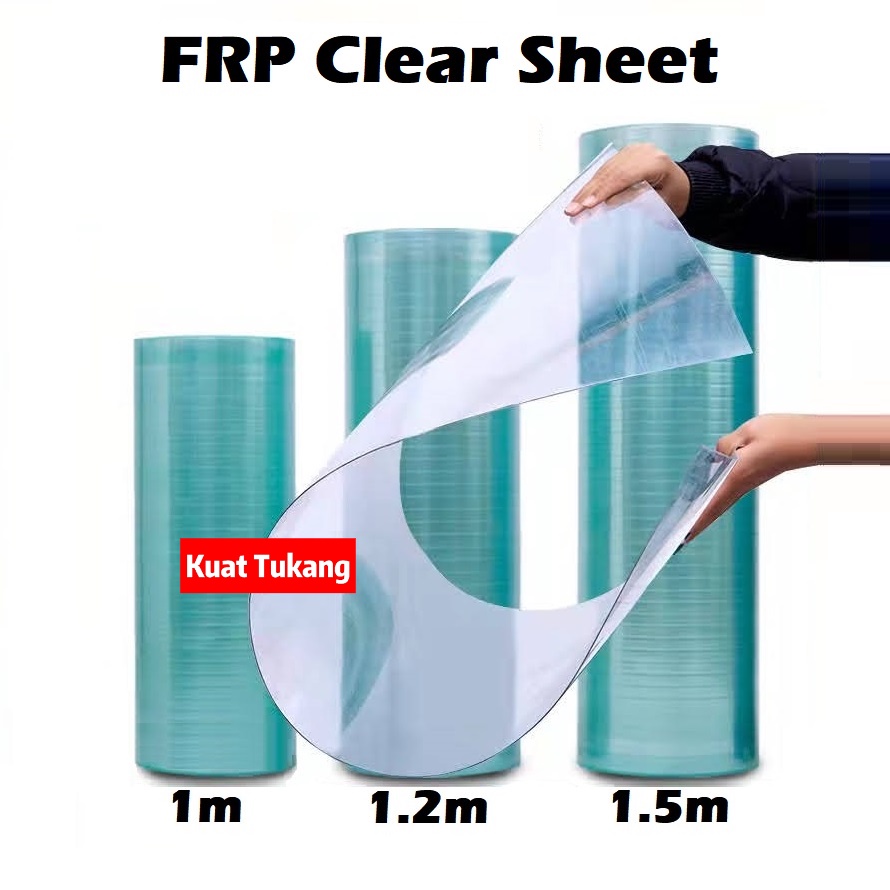 (FT) ATAP CERAH LUTSINAR RATA FRP / FLAT TRANSPARENT ROOF FIBRE ...