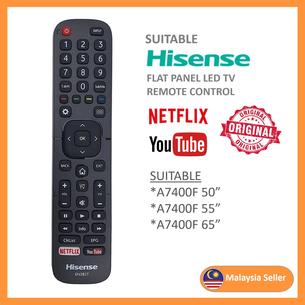 **Original** Hisense EN2B27 Flat Panel LED LCD Smart TV Remote Control ...