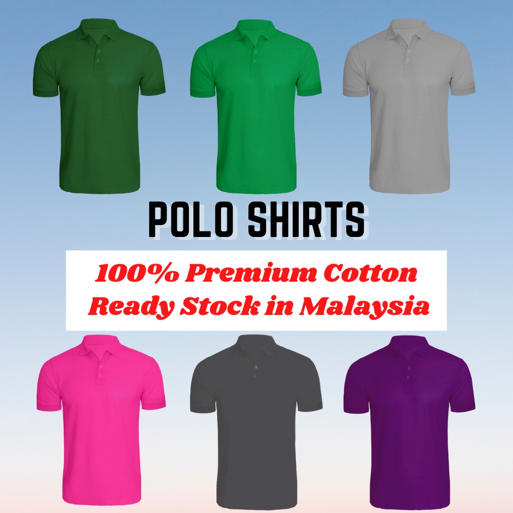 Plain Polo Tshirt Collar Shirt Men/Women Baju Polo Baki Berkolar Unisex ...