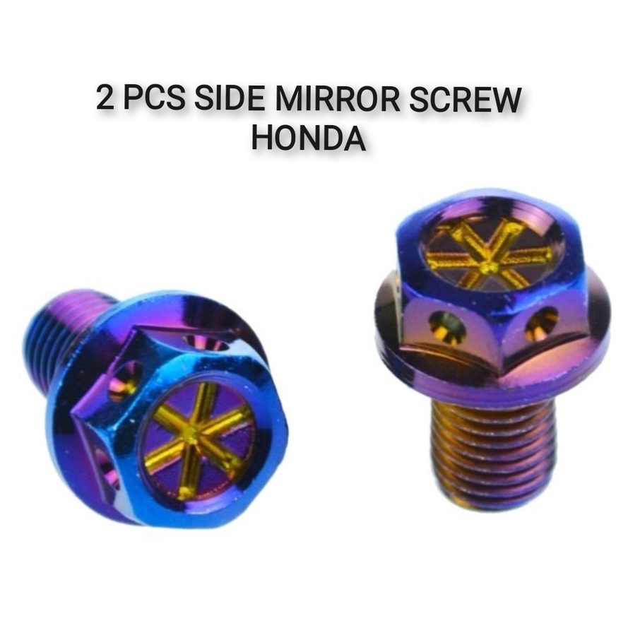 (2PCS) SCREW LUBANG SIDE MIRROR TITANIUM YAMAHA LC135 Y15 NVX NMAX EGO ...