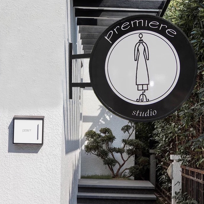 Customized Light Box European Style Iron Art Shop Side Signboard LED ...