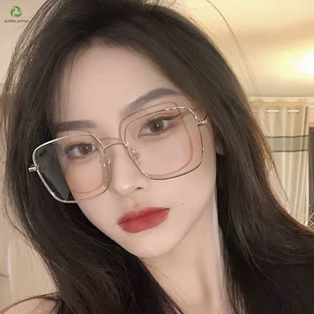 [Value Choice] Unisex Gold Big Eyewear Fashion Flat Mirror Silver Anti ...