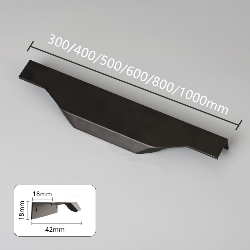 Long Black Wardrobe handle Drawers Customized Invisible Handles Dark ...