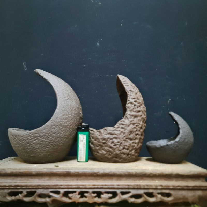 bonsai pot half moon 盆景盆半月型 pasu bonsai halfmoon | Shopee Malaysia