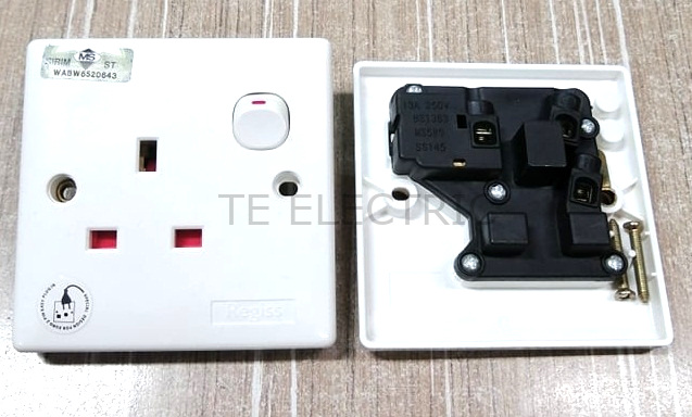 (SIRIM APRROVED) REGIS 13A PVC SWITCH SOCKET 3 PIN 240V THREE PIN PLUG SOCKET | Shopee Malaysia