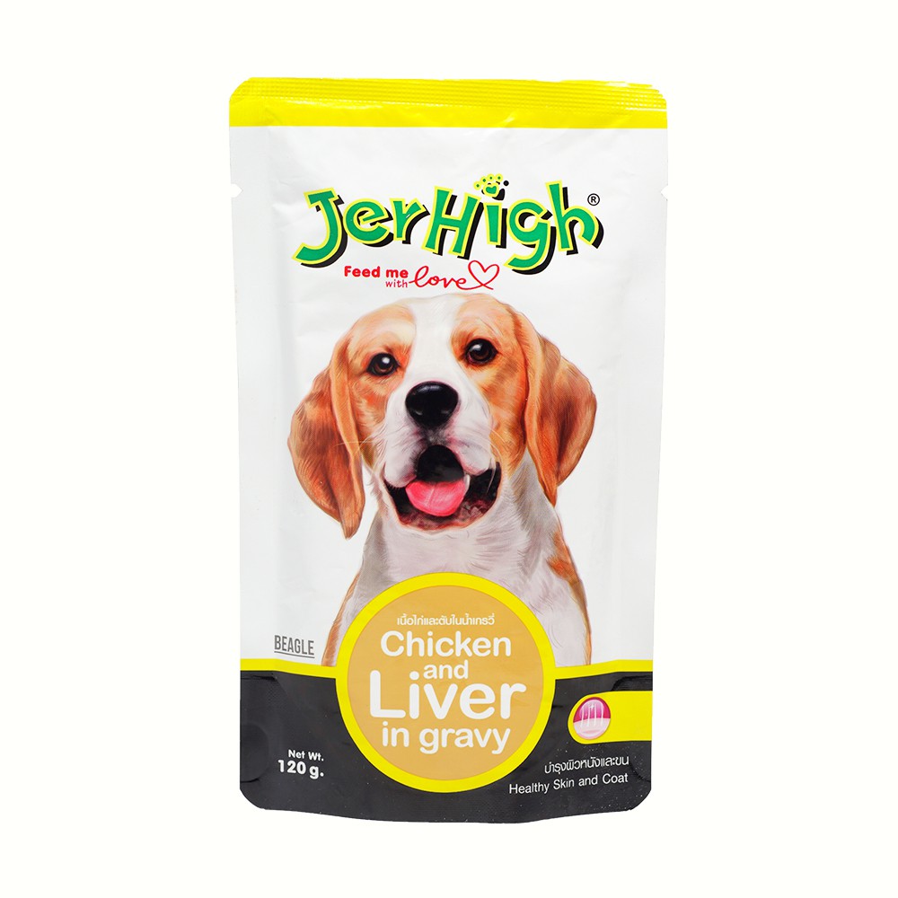 Jerhigh Pouch Chicken & Liver in Gravy 120g | Shopee Malaysia