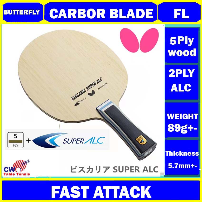 BUTTERFLY VISCARIA SUPER ALC TABLE TENNIS BLADE PING PONG KAYU PING PONG BAT SHAKEHAND FL ST ...