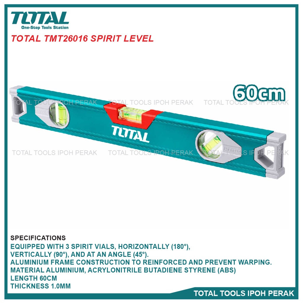 TOTAL TMT26016 Spirit Level 60cm | Shopee Malaysia
