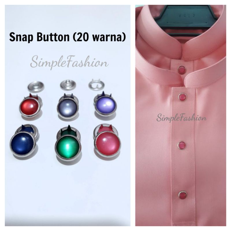 Butang Ketip Mutiara / Pearl Snap Button 12mm (5 sets/pack) | Shopee ...