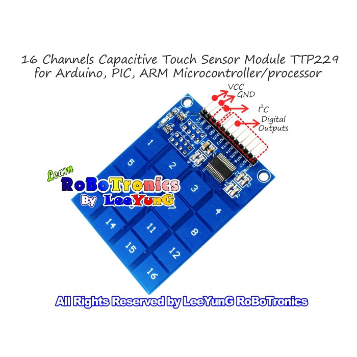Arduino TTP229 16 Channel Ways Capacitive Touch Sensor Module Support ...