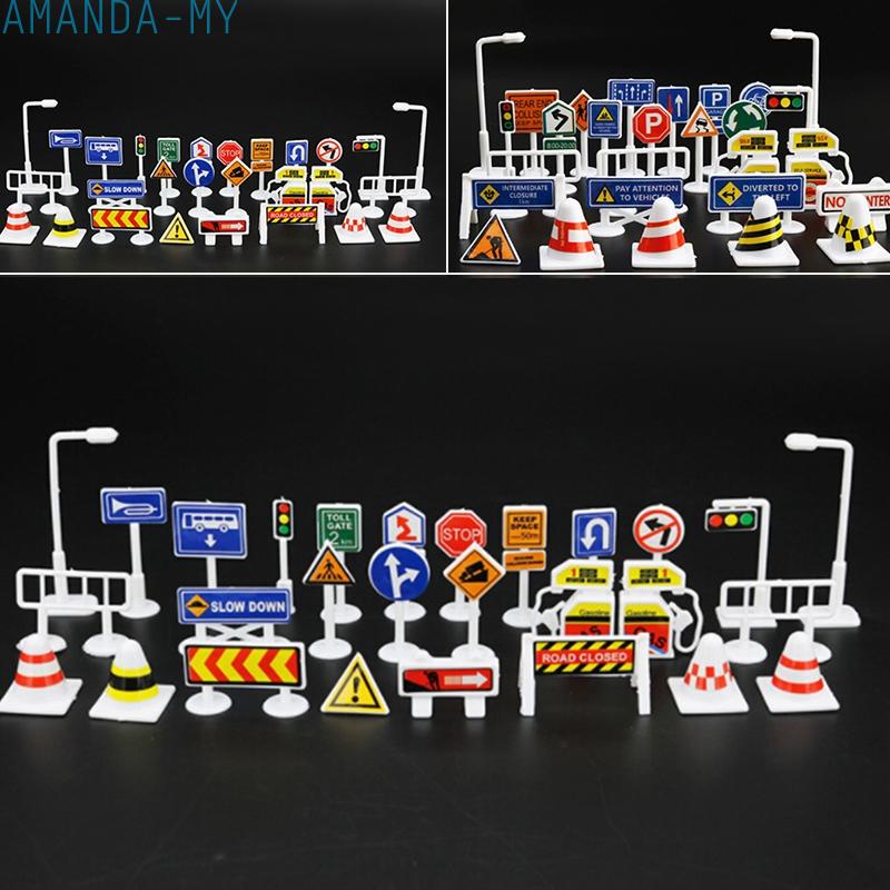 Road Safety Signs Traffic Signal Lights Decal Kids Educational Pretend ...