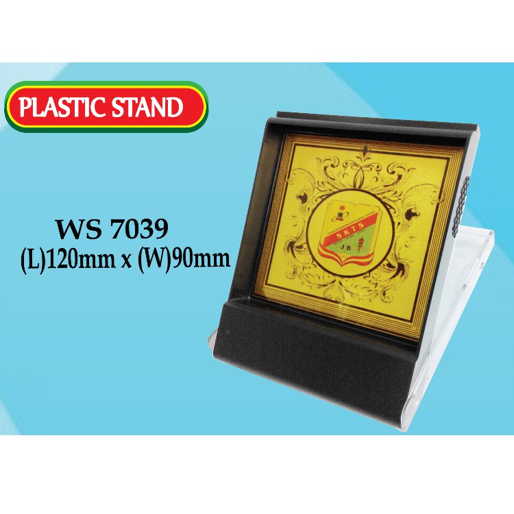 PLASTIC STAND WITH LOGO+STICKER/TRANSPARENT PLAK | Shopee Malaysia