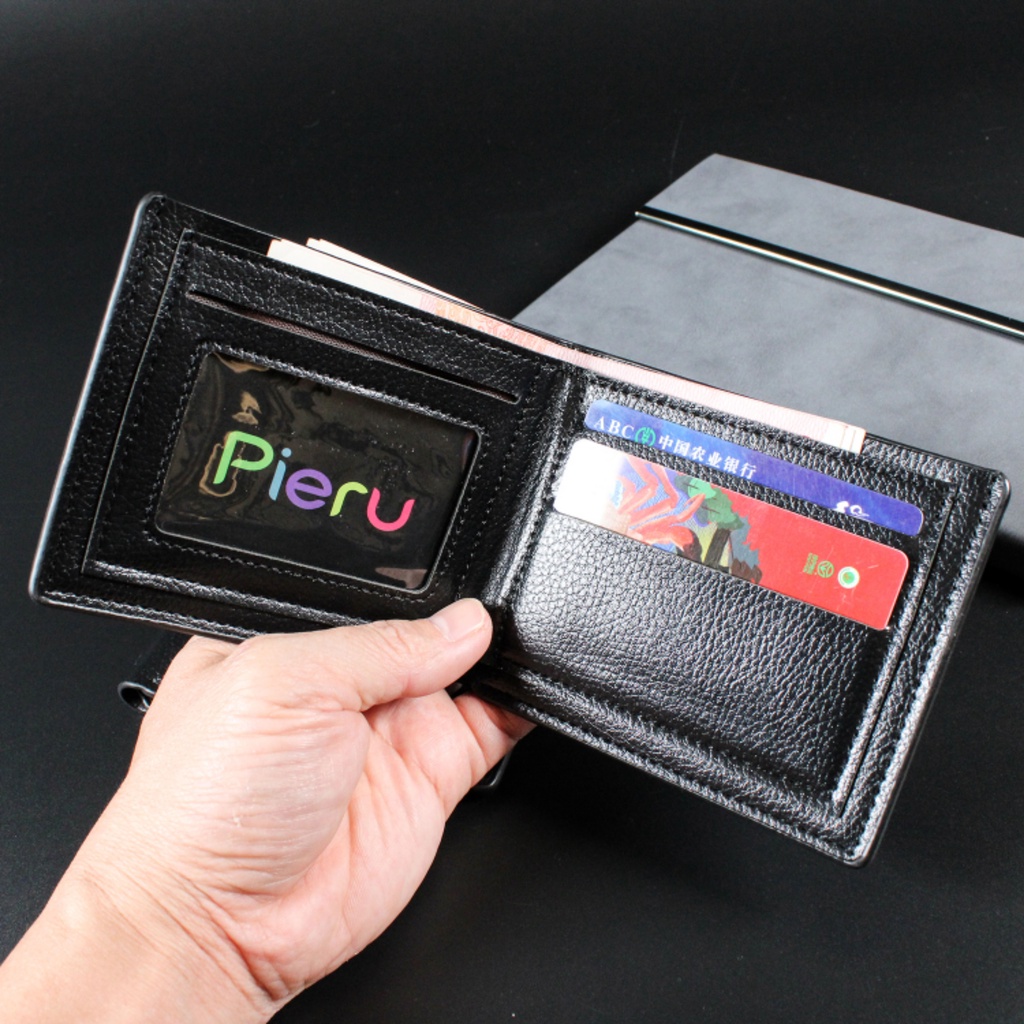 men's short wallet lychee pattern folding men's wallet | Shopee Malaysia