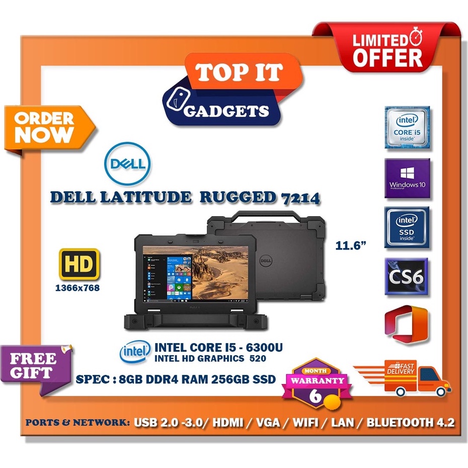 DELL LATITUDE RUGGED 7214 EXTREME MILITARY & FIREFIGHTER GRADE [INTEL ...