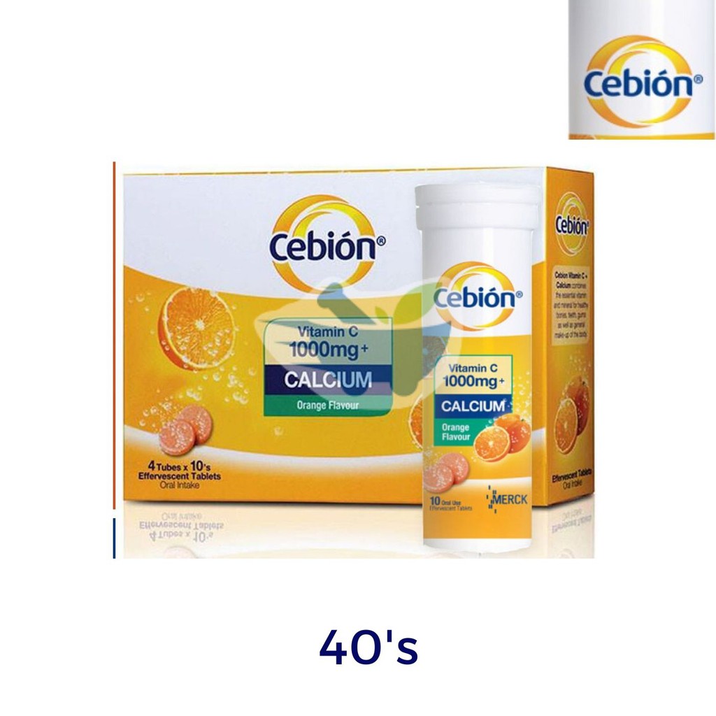 Cebion Vitamin C 1000mg Effervescent 4x10's / Vitamin C + Calcium ...