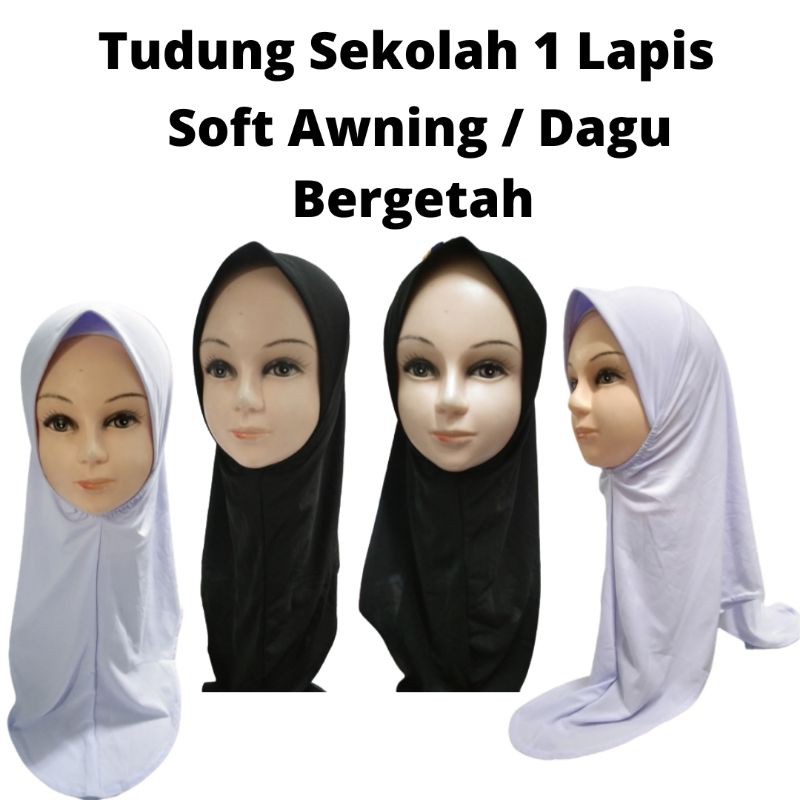 [READY STOCK] Soft Awning Dagu Getah & Tanpa Getah - Putih Nila - Hitam ...