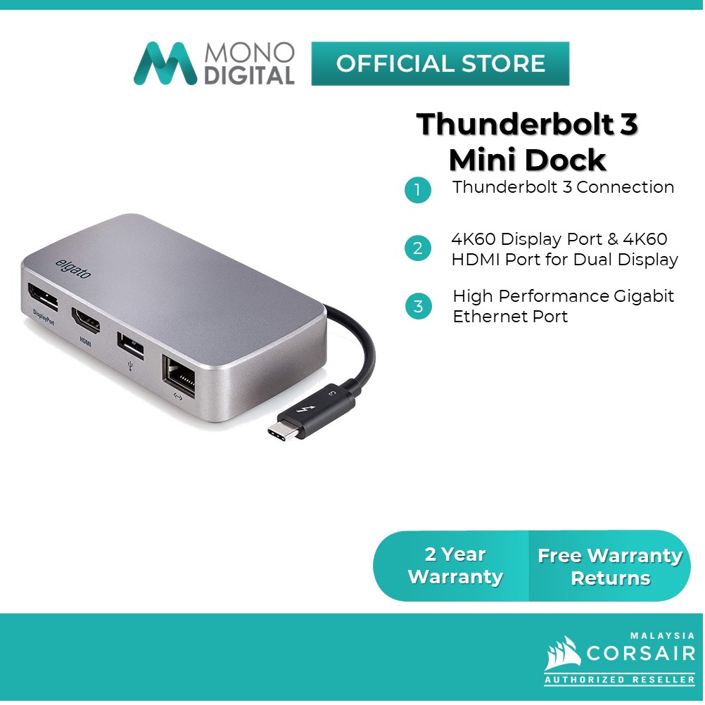 CORSAIR ELGATO Thunderbolt 3 Mini Dock High Performance Connection ...