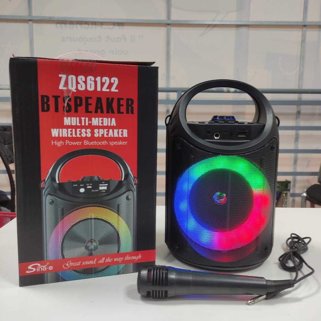 ZQS-6122 TWS Wireless Bluetooth 5.0 Portable Speaker / Super Bass / RGB LED Light / FM Radio ...