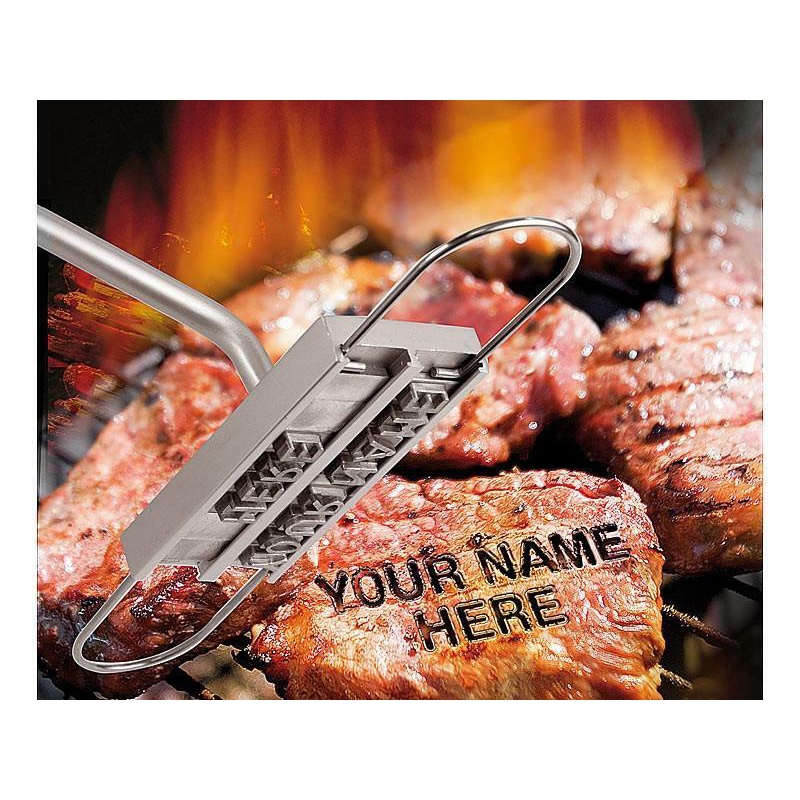 BBQ Barbecue Branding Iron Signature Name Marking Stamp Tool Meat Steak ...