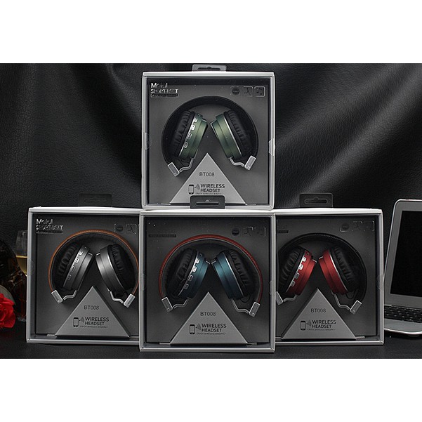 Foldable Wireless Bluetooth Metal Sport-Beat BT008 Headphone Headset ...