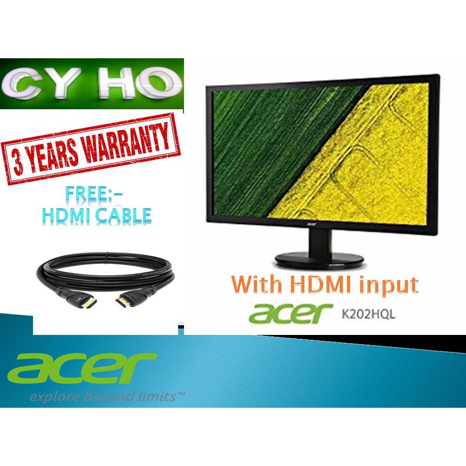 Acer K202HQL Abix 19.5" LED Monitor (With HDMI Port) | Shopee Malaysia