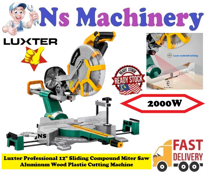 Luxter Professional 12"Sliding Compound Miter Saw Aluminum Wood Plastic ...