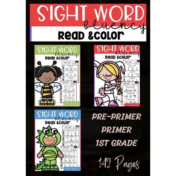 Sight Word Fluency Read & Color🌻[037][PDF]🌻 142 Pages🌻 Digital Download ...