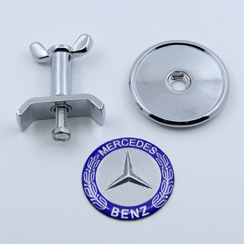 45mm metal Car Hood bonnet logo for Mercedes Benz Vertical stand emblem ...
