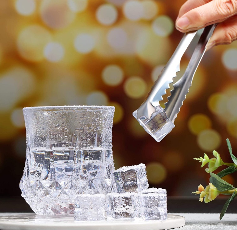 1pc 19cm Stainless Steel Ice Clip Cube Food Klip Clipper Clamp Steak ...