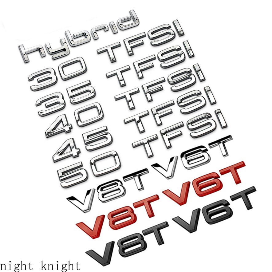 Night knight Letter 30 35 40 45 50 TFSI V6T V8T Hybrid Metal Car ...