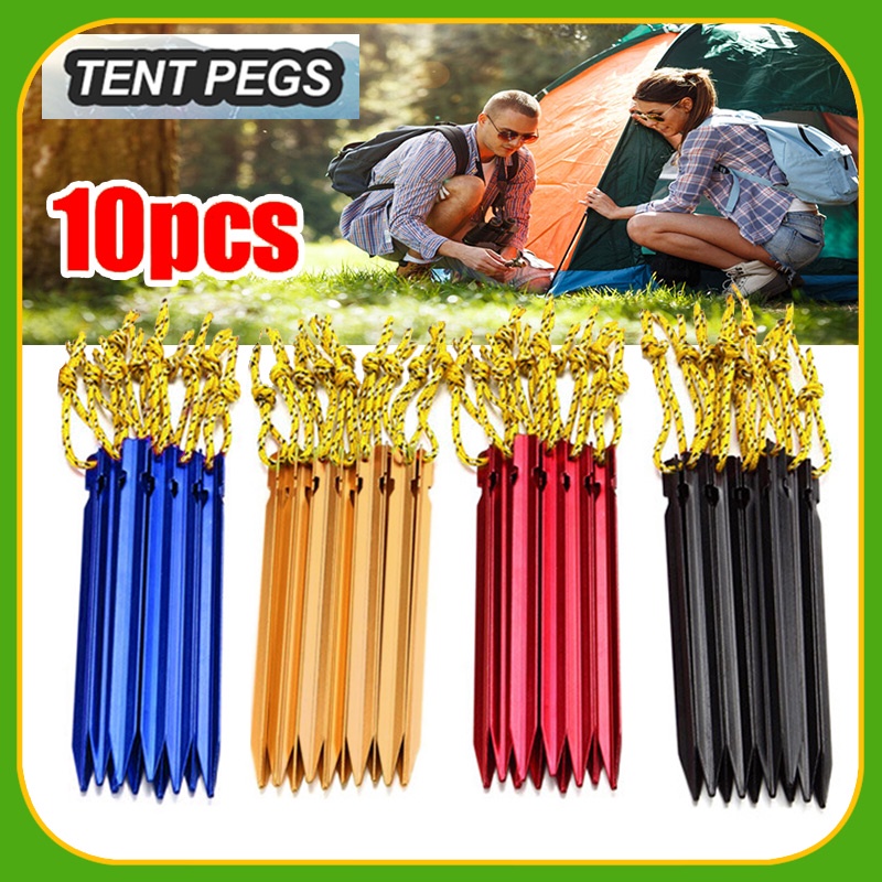 18cm Camping Tent Stake Aluminium Alloy Tent Peg Ground Beach Nails ...