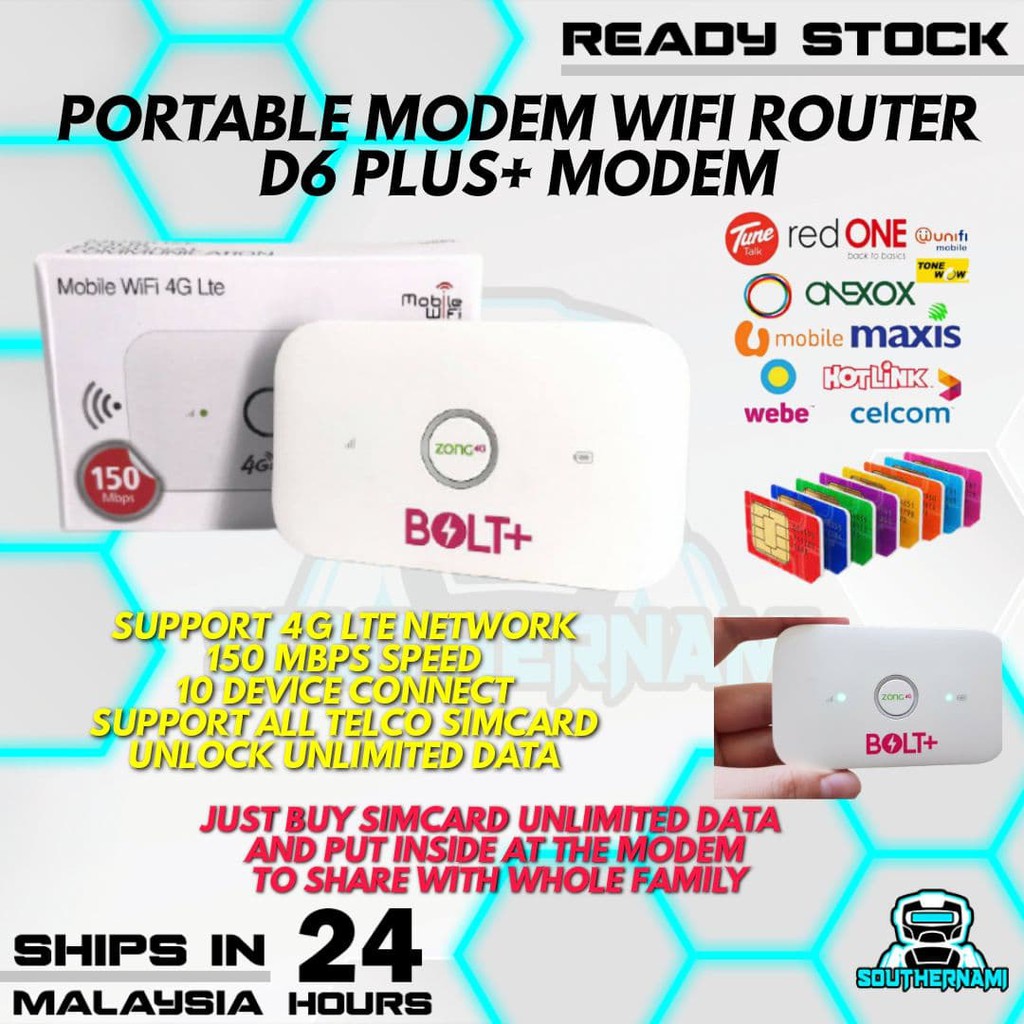 MODIFIED MODEM D6+ / D7 / RS980+ 2021 Router 4G LTE Unlimited Hotspot ...