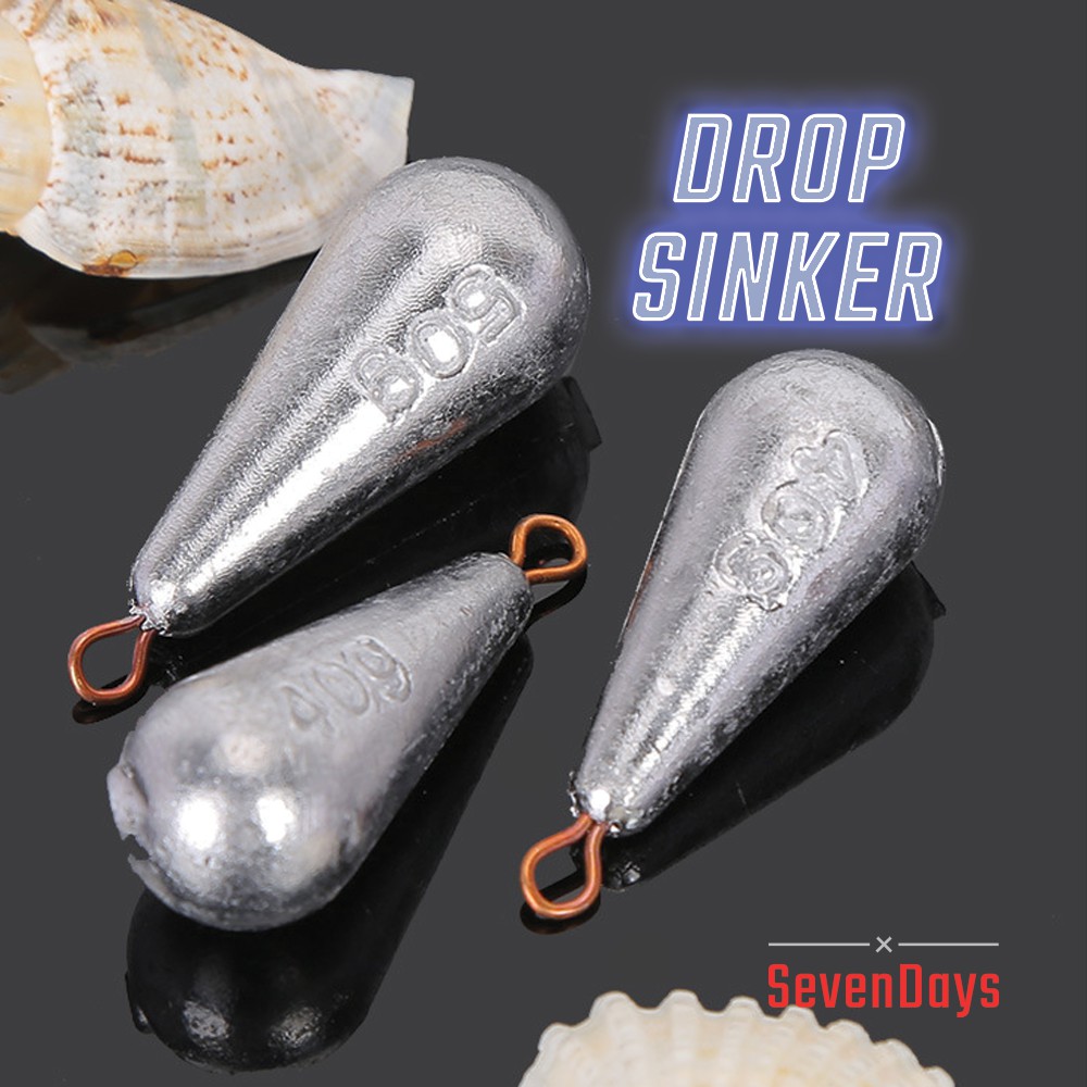 [5 PCS] Drop Lead Sinker (10g - 200g) Batu Ladung Timah Pancing Fishing ...