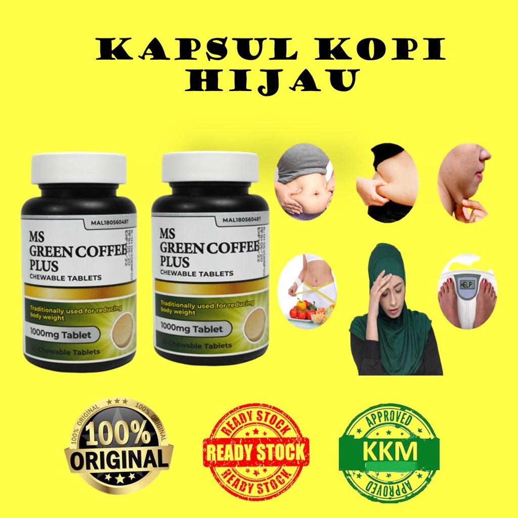 🔥READY STOCK🔥Green Coffee Tablet Original Ubat Kuruskan Badan Dengan ...