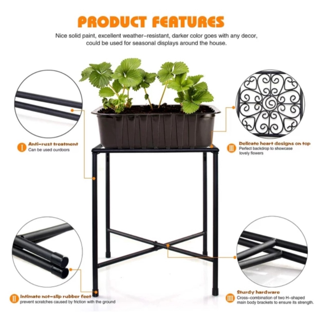 Metal Iron Art Plant Stant Flower Pot Rack Base Holder.3012 | Shopee ...