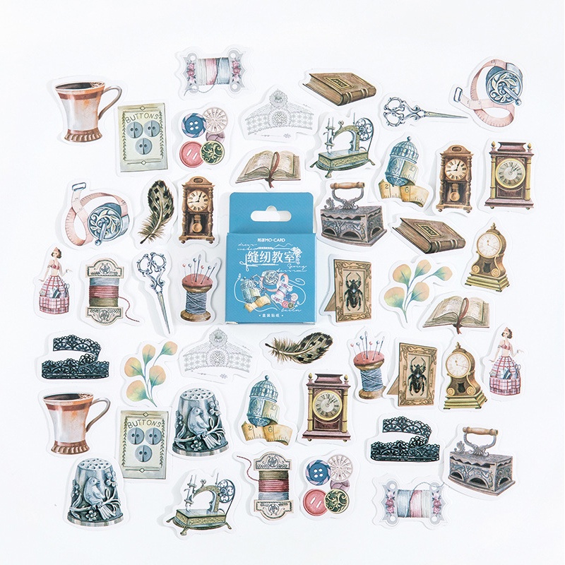 Retro Sewing Classroom Flake Sticker Set | Shopee Malaysia