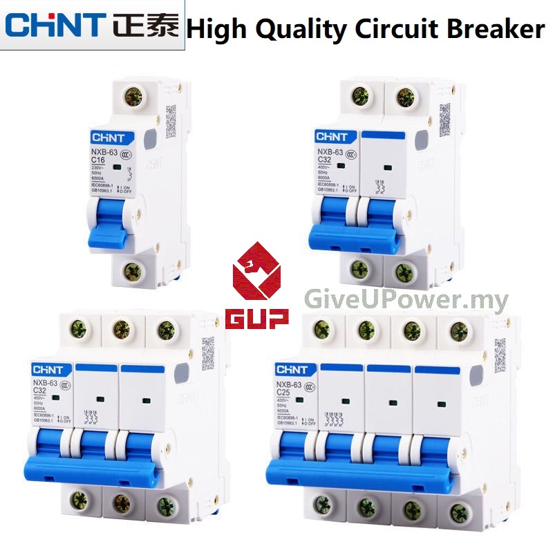 MINIATURE CIRCUIT BREAKER CHINT NXB-C63 1P 2P Electric High Quality 6A ...