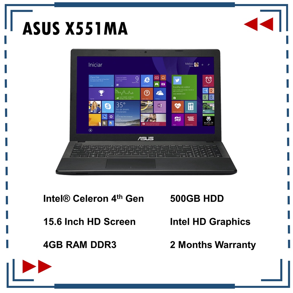 ASUS X551MA Laptop Intel Celeron 4th Gen 15.6 Inch 500GB HDD 4GB RAM ...