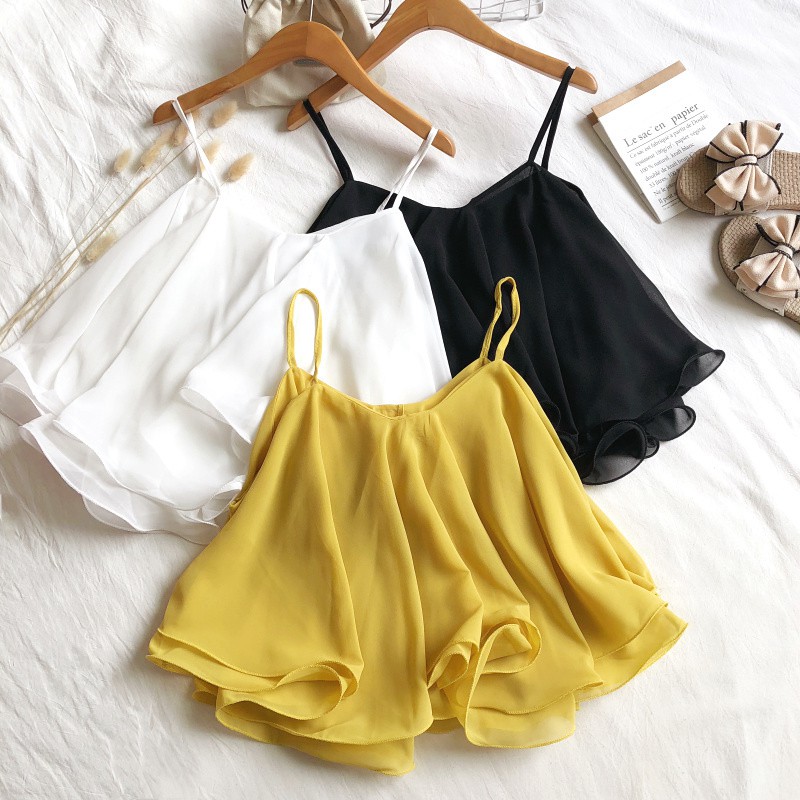 2019 summer Korean version of the new wild loose ruffled strapless ...