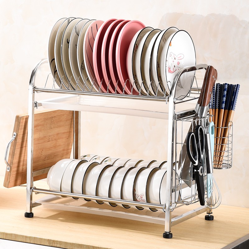 Gomez 304 Stainless Steel Dish Rack Kitchen Rack Multipurpose Drainer ...
