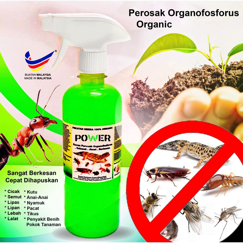 POWER Insects Repellent Spray Ubat Racun Serangga Semburan Organik 100% ...