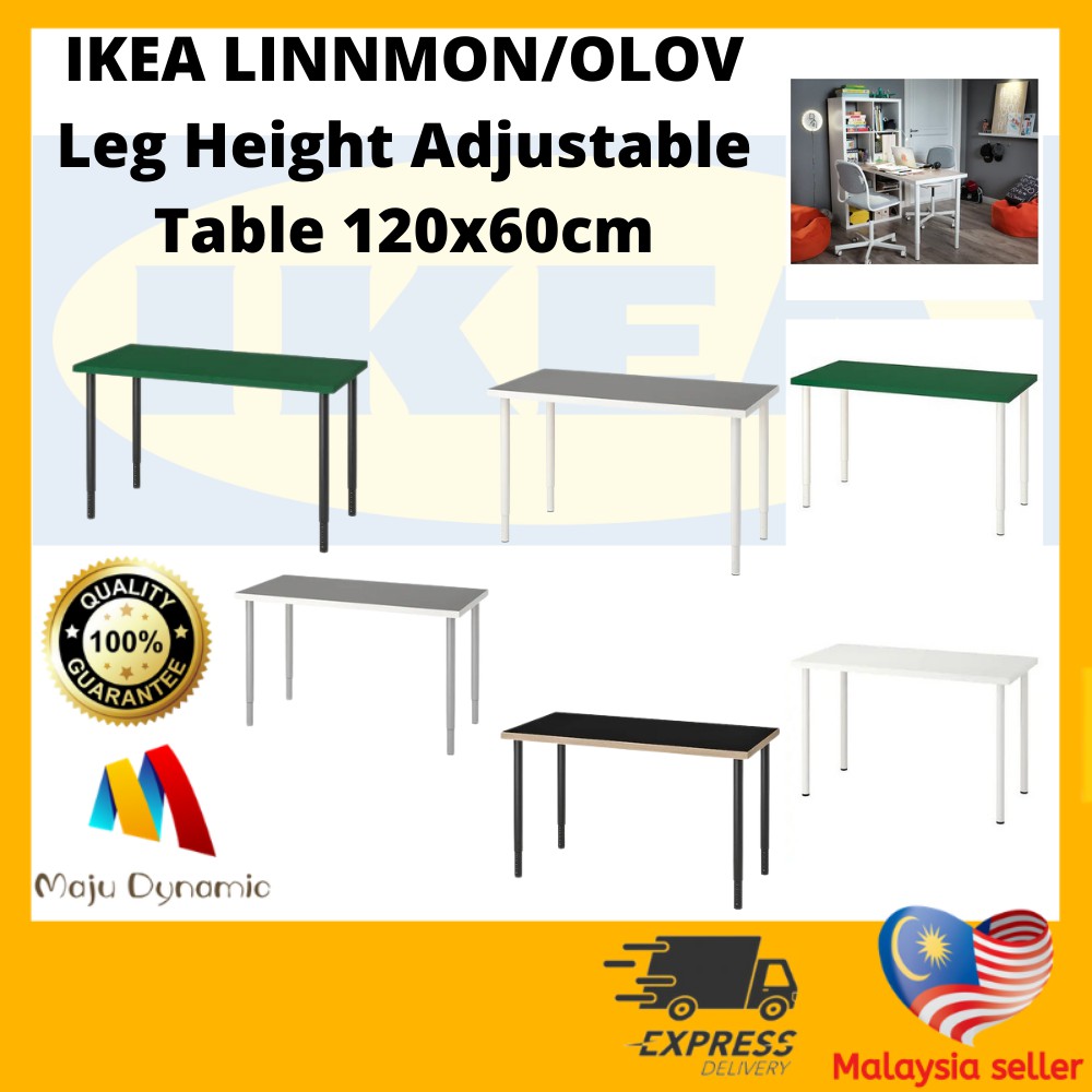 🔥Ready Stock🔥IKEA LINNMON/OLOV Leg Height Adjustable Table 120x60cm ...