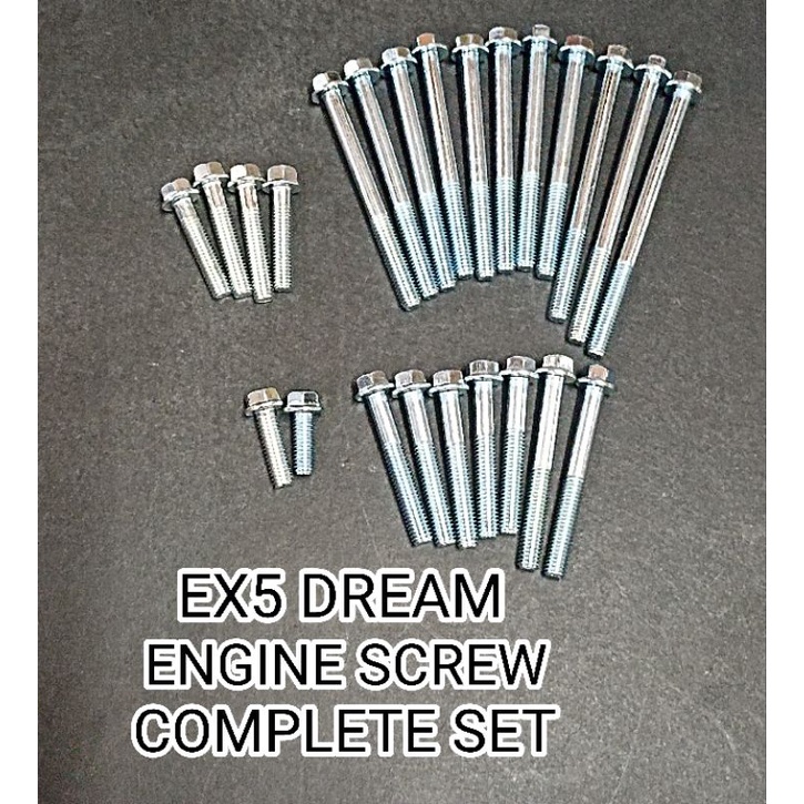 ENGINE SCREW COMPLETE Y15ZR/EX5 DREAM/KRISS/GBO ENGINE SCREW SET ...