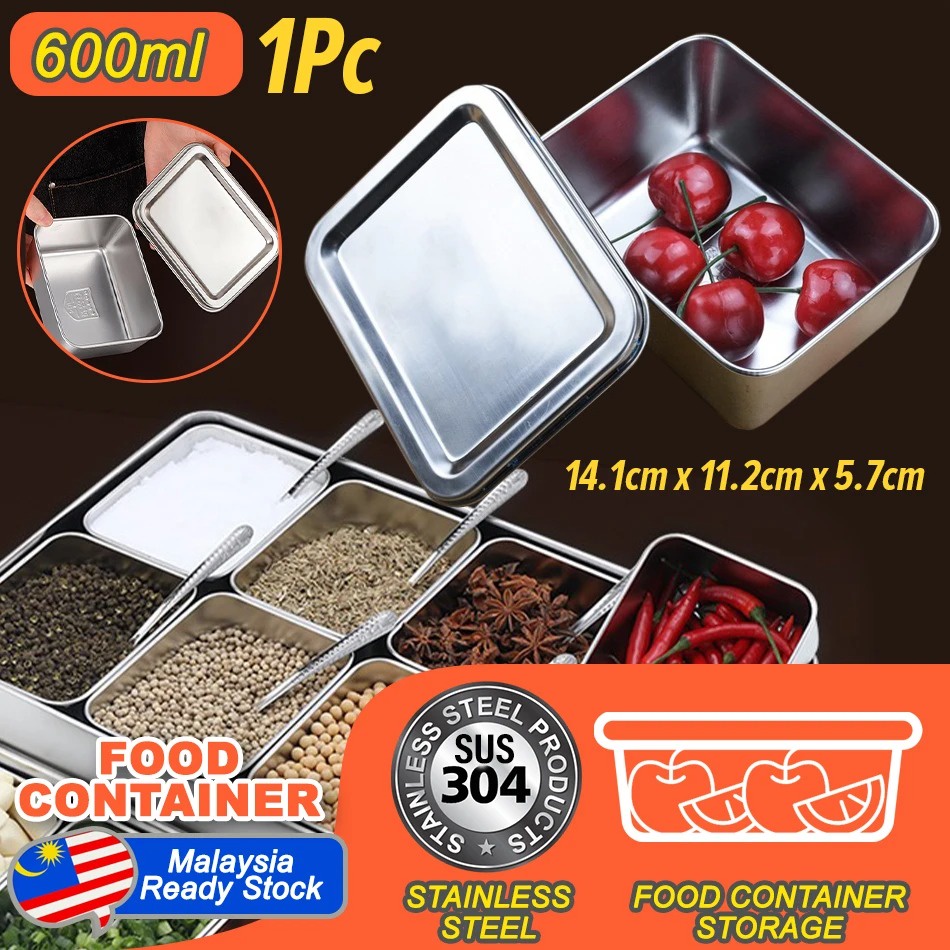 Tollo_regina [ 600ml ] Stainless Steel Food Sample Storage Box ...