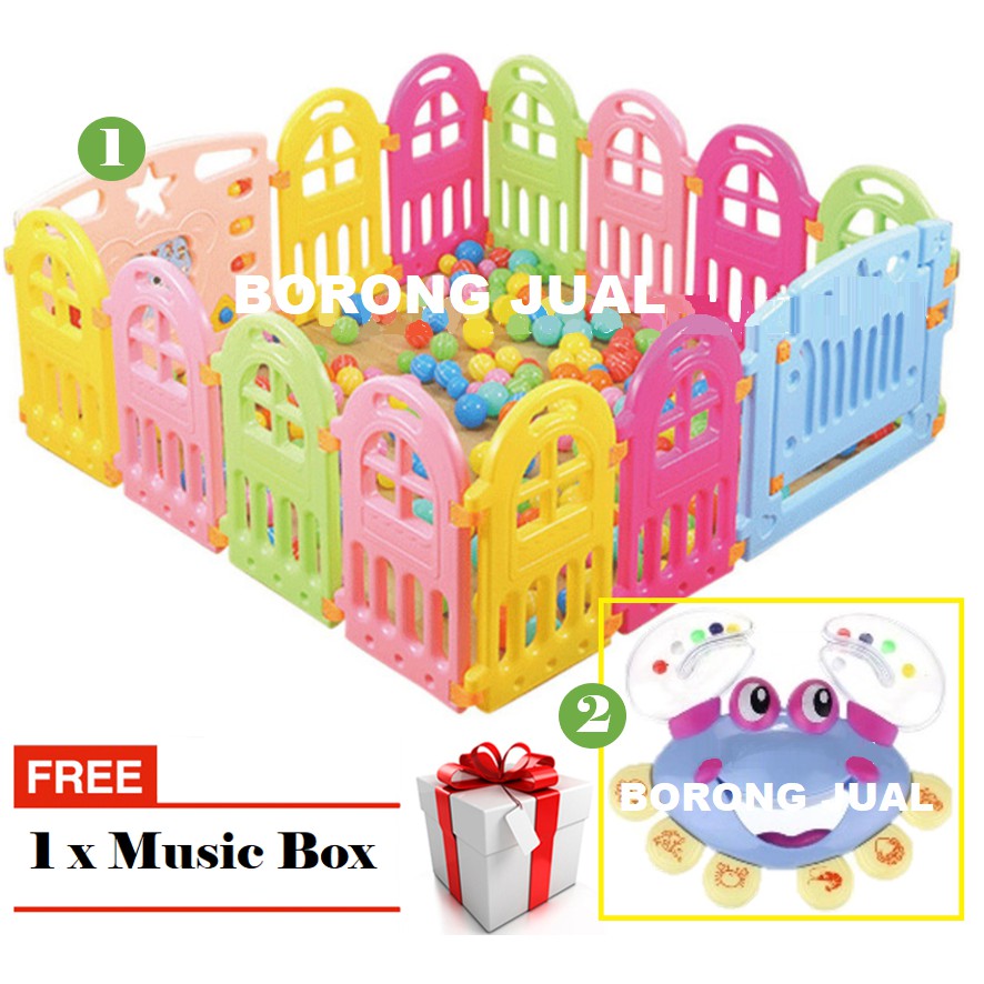READY STOCK Extra FREE GIFT Kid Baby Safety Playground Play Fence ...